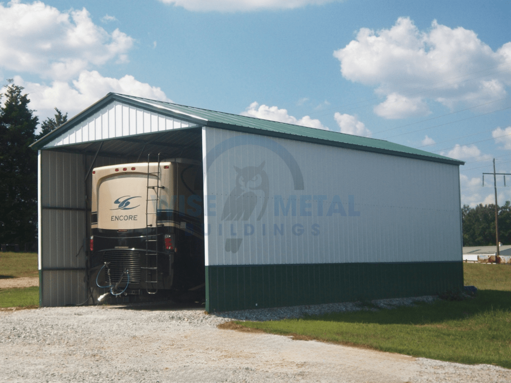 Secure 18x50x14 Metal RV Cover - Wise Metal Buildings